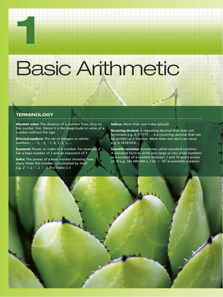 Basic Arithmetic Terminology Guide | PDF