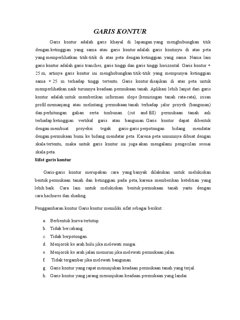 Bahan Ajar Garis Kontur | PDF | Metode & Bahan Ajar