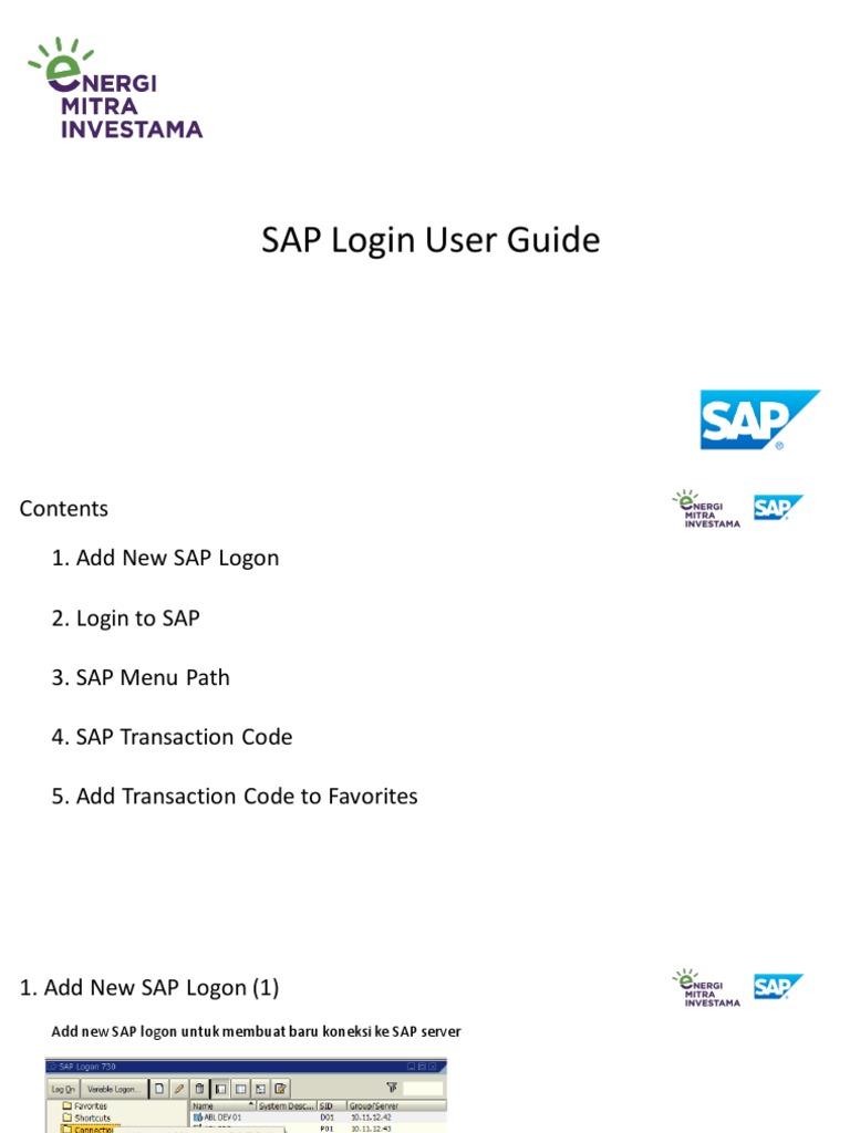 002 SAP Login UserGuide | PDF