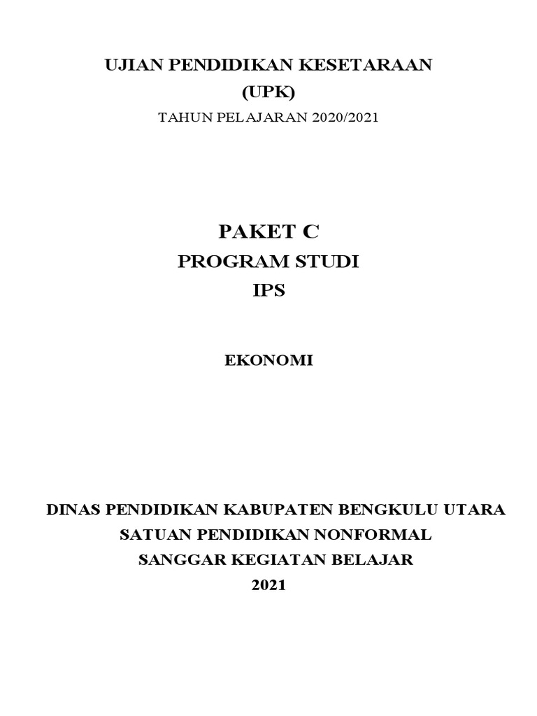Soal UPK Paket C Ekonomi | PDF | Hukum