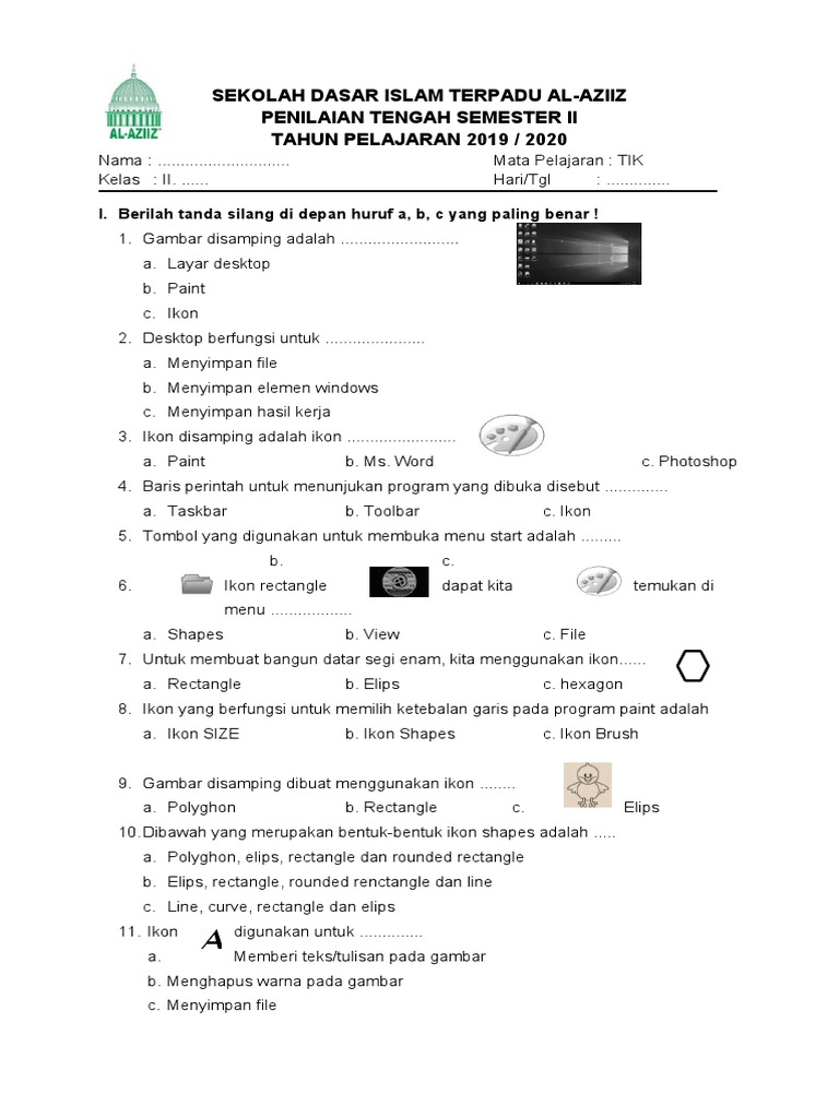 PTS 2 Tik Kelas 2 | PDF | Metode & Bahan Ajar | Seni