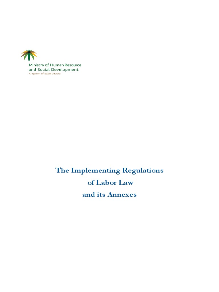 The Implementing Regulations of Labor Law and Its Annexes | Download ...