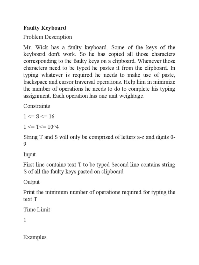 Faulty Keyboard | PDF
