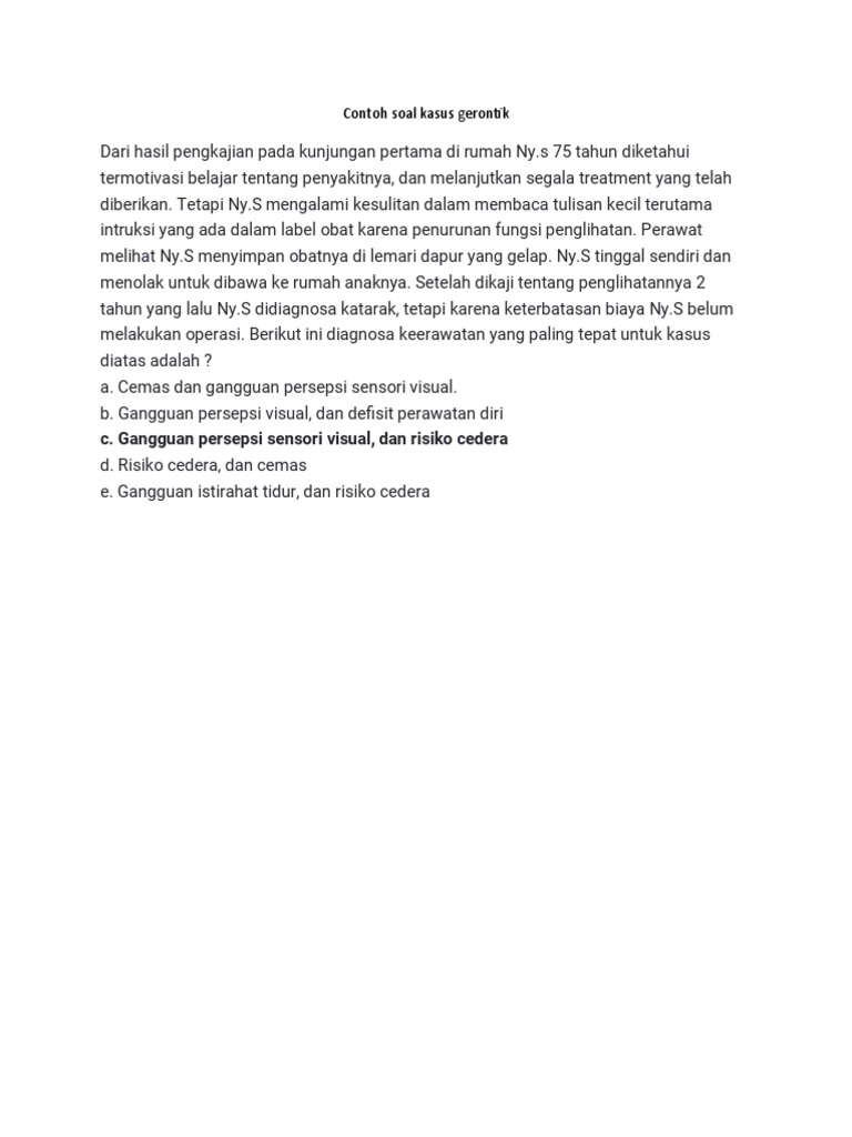 Contoh Soal Kasus Gerontik | PDF