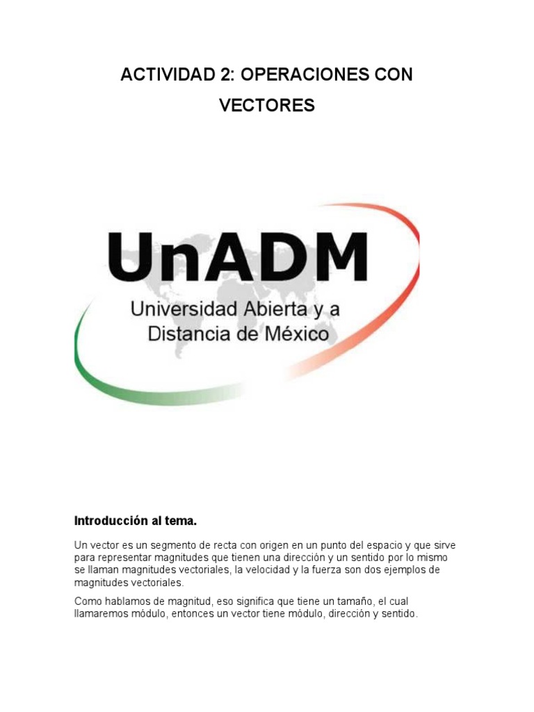 Eali U1 A2 | PDF | Vector Euclidiano | Enseñanza de matemática