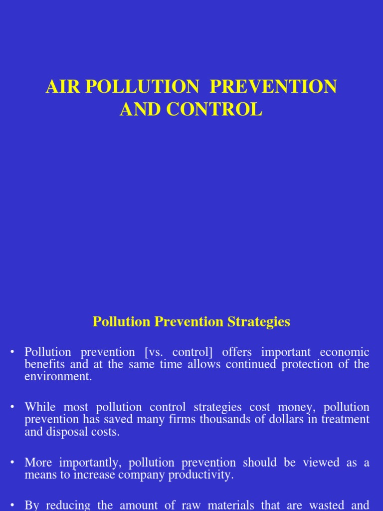 Prevention and Control of Air Pollution | Download Free PDF ...