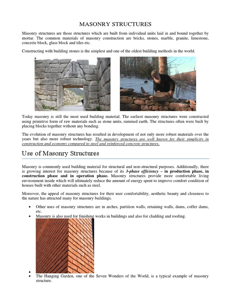 Overview of Masonry Structures | PDF | Masonry | Earthquake Engineering
