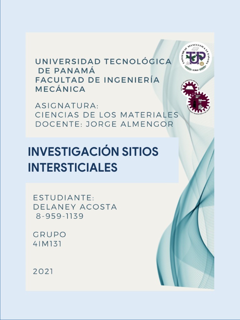 Sitios Intersticiales Delaney Acosta | PDF | Tetraedro | Física de la ...