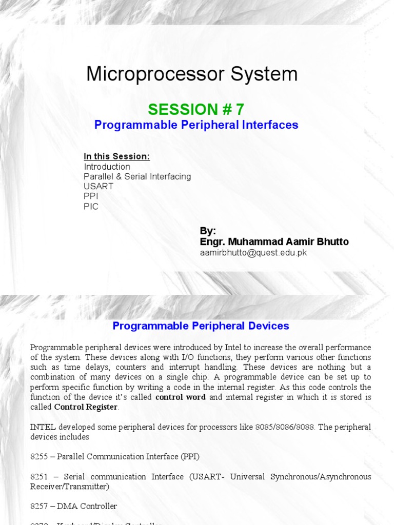 Microprocessor System: Session # 7 | PDF | Input/Output | Computer ...