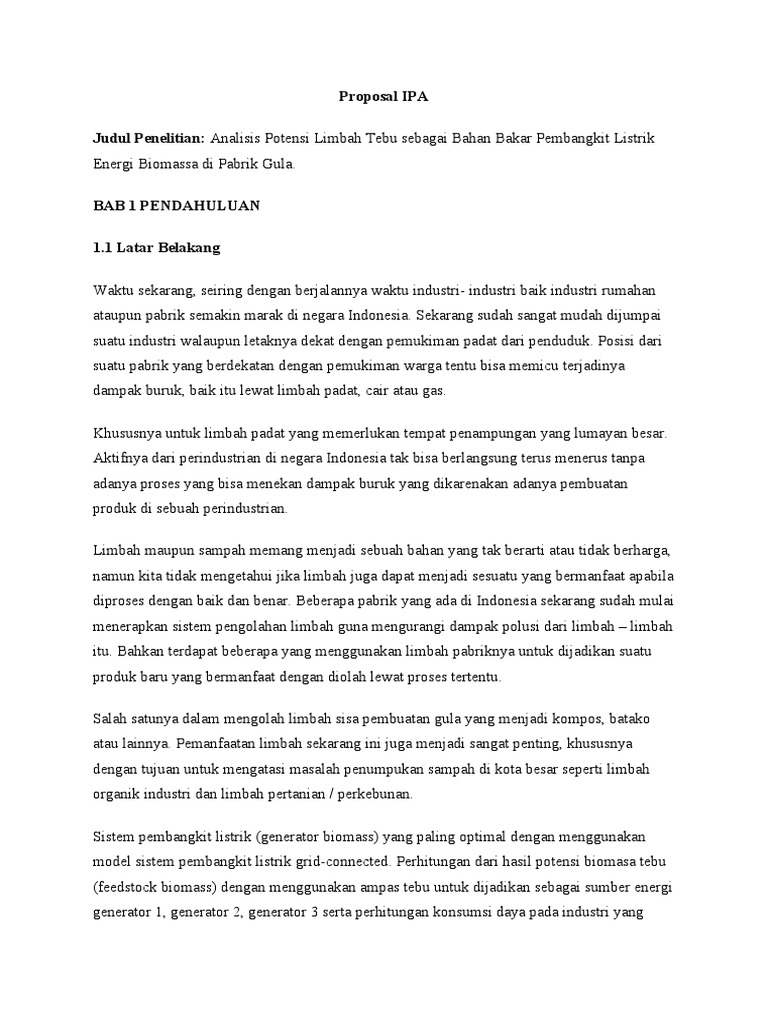 Proposal IPA Dan IPS | PDF