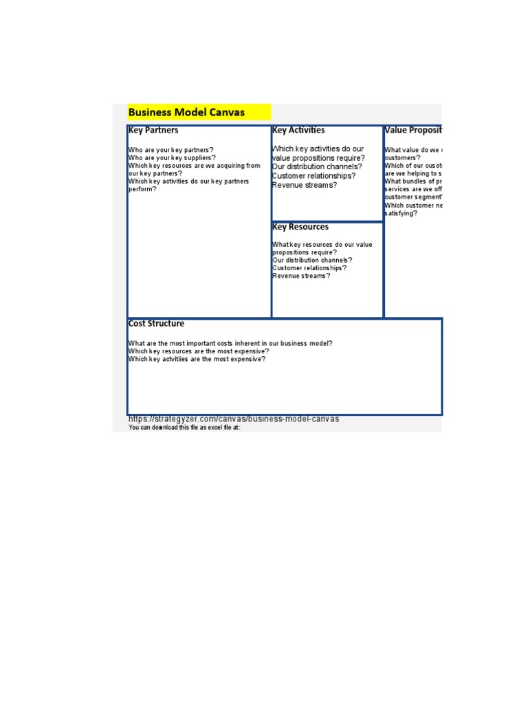 Assignment 1 Template For BMC | PDF | Business Model | Customer