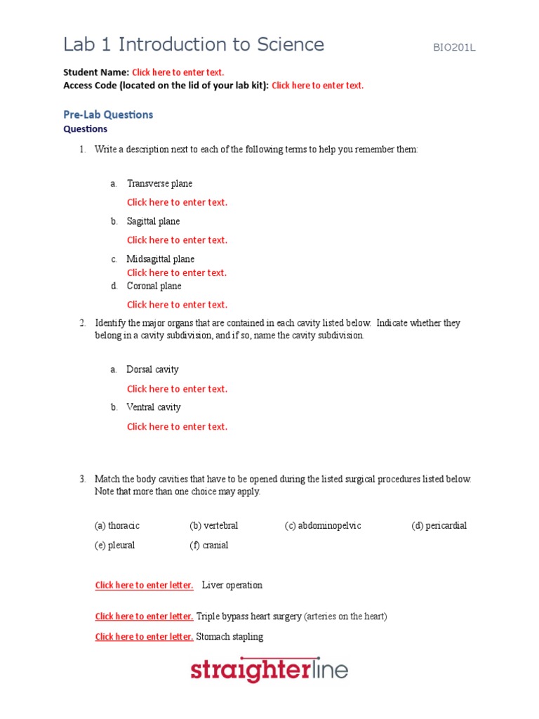 BIO201L Lab 1 Upload Document | PDF | Anatomical Terms Of Location ...