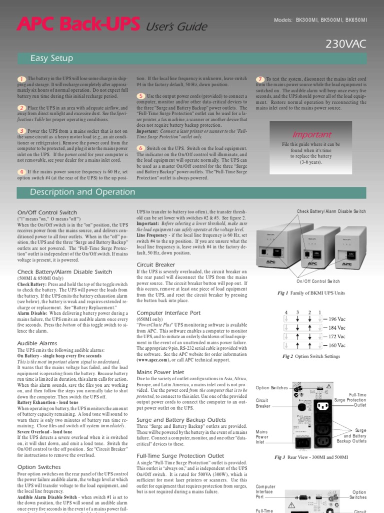 Easily set up your APC Back-UPS battery backup | PDF | Mains ...