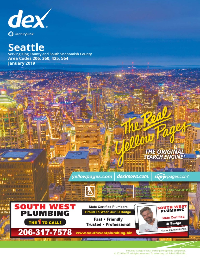 Seattle: Area Codes 206, 360, 425, 564 January 2019 | PDF | Business