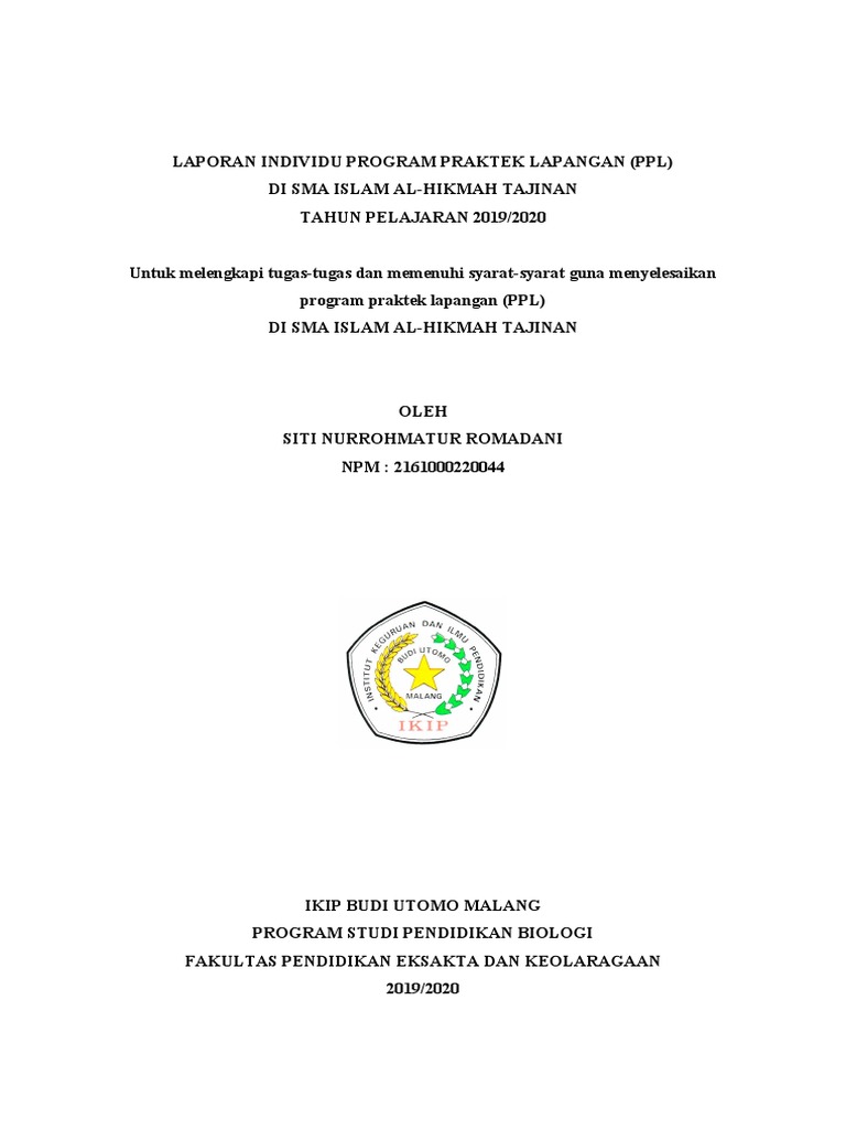 Laporan PPL di SMA Islam Al-Hikmah | PDF