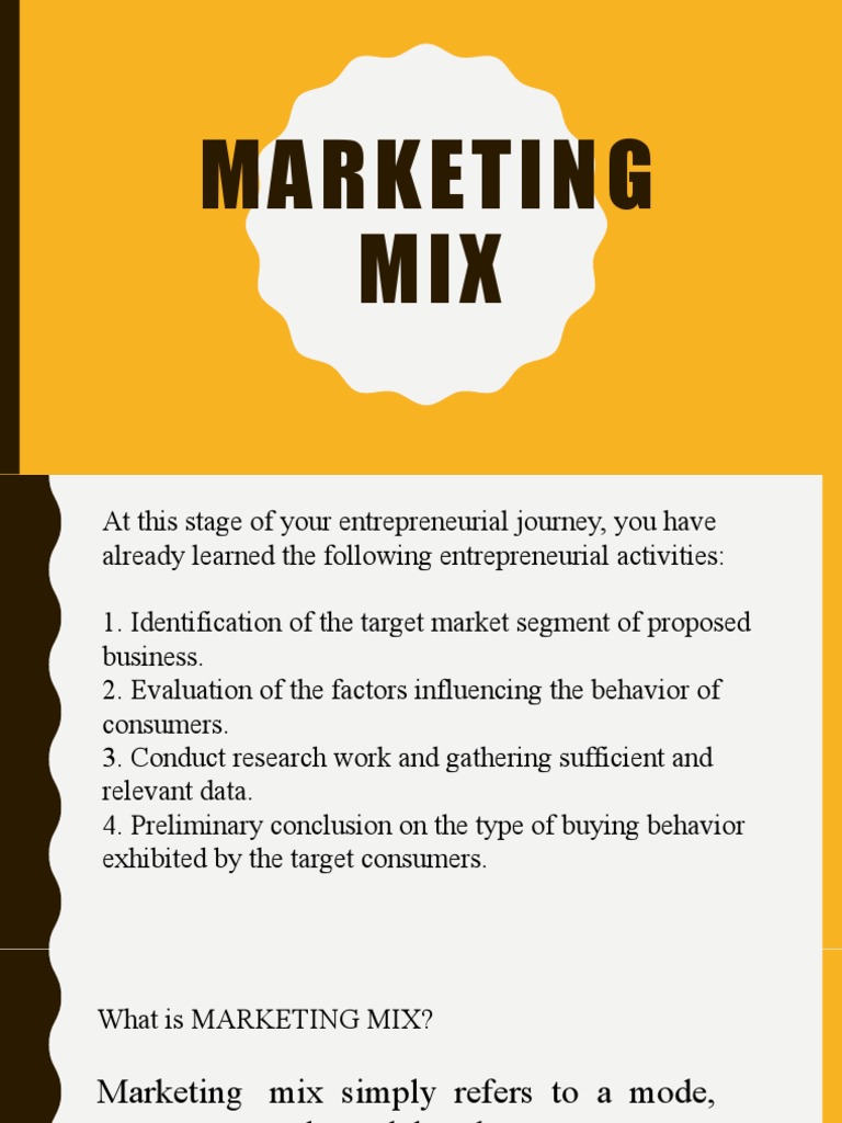 Marketing Mix | PDF | Pricing | Marketing