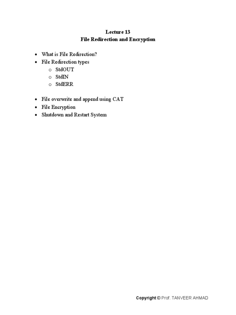 File Redirection and Encryption in Red Hat Linux | PDF | System Software | Computing
