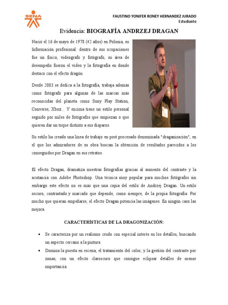 Evidencia BIOGRAFÍA ANDRZEJ DRAGAN | PDF | Pinturas | Visión