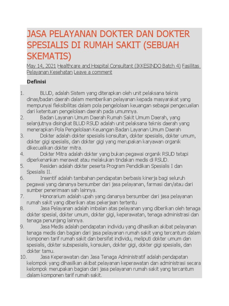 Skema Jasa Pelayanan RSUD | PDF | Pengembangan Diri