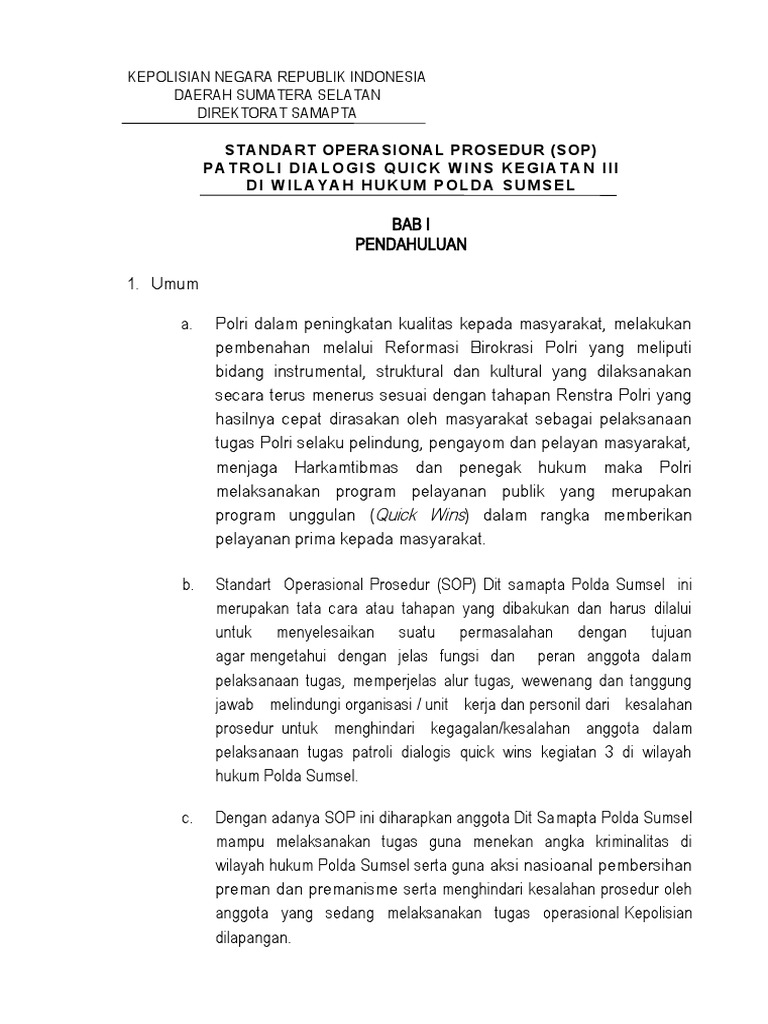 Sop Quick Wins Iii | PDF