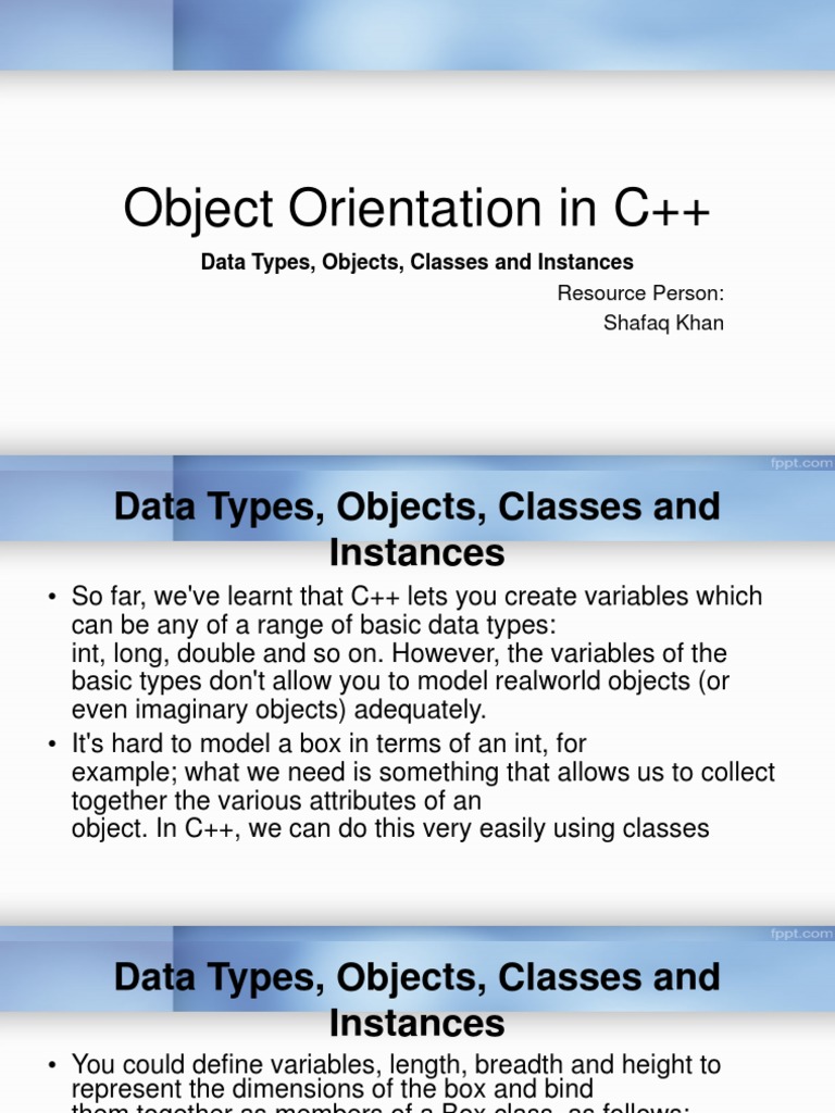 Lecture - 02 - Object Orientation in C++ | PDF | Class (Computer ...