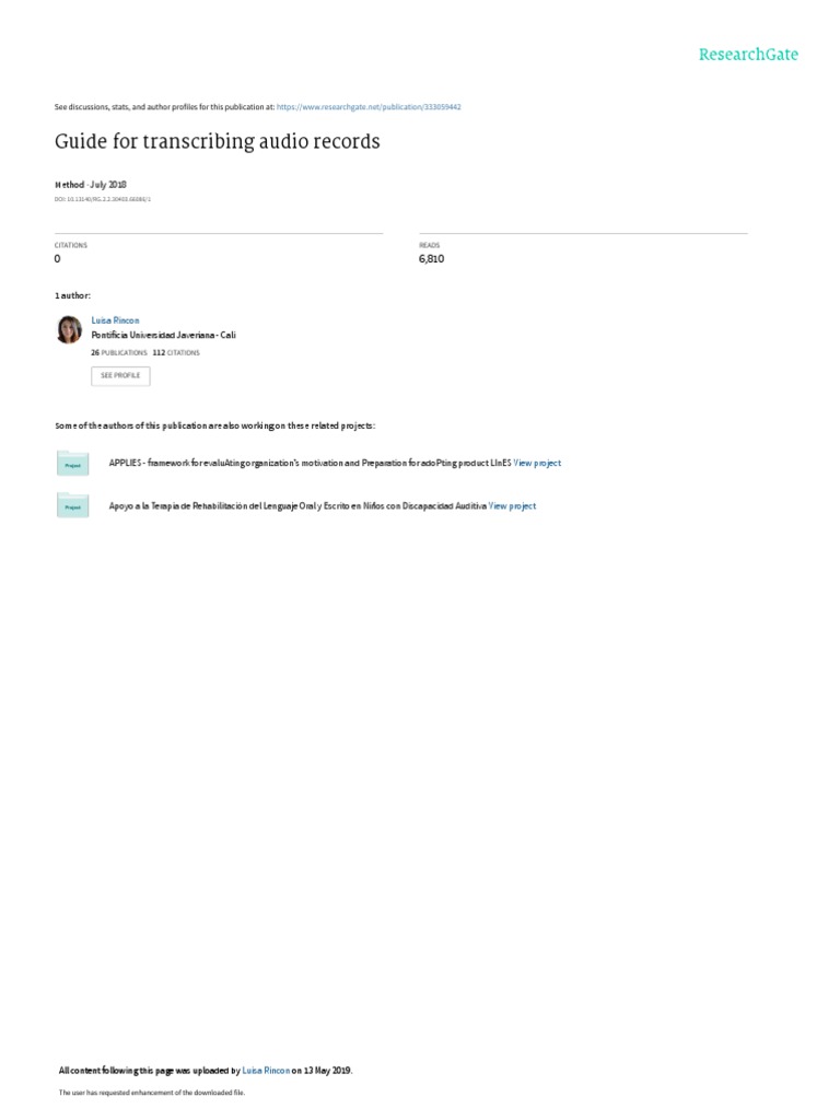 Guide For Transcribing Audio Records: July 2018 | PDF | Bracket ...