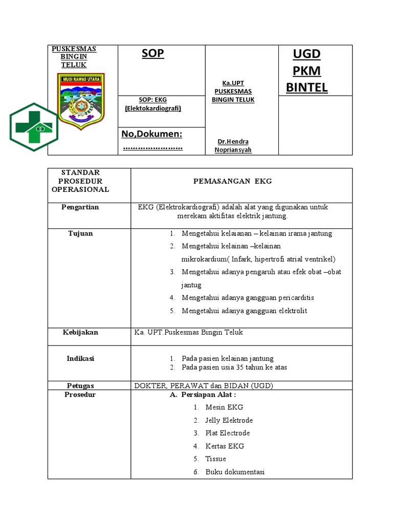 Sop Ekg | PDF