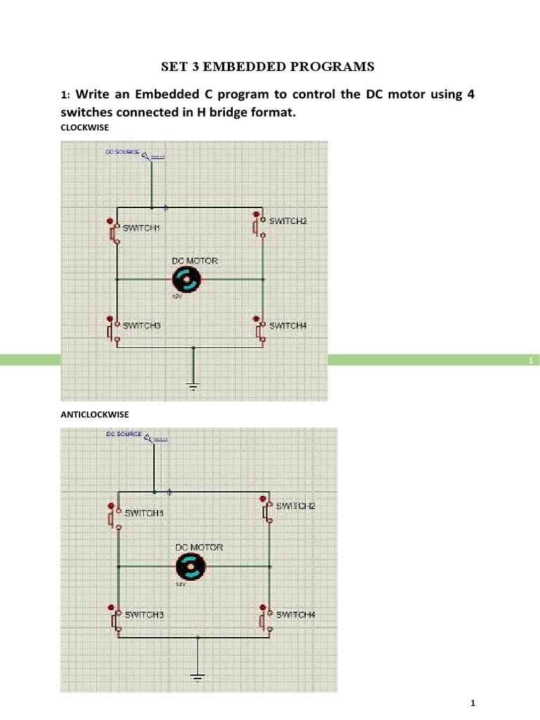 Set 3 Embedded Programs Write An Embedded C Program To Control The Dc Motor Using 4 Switches 5205