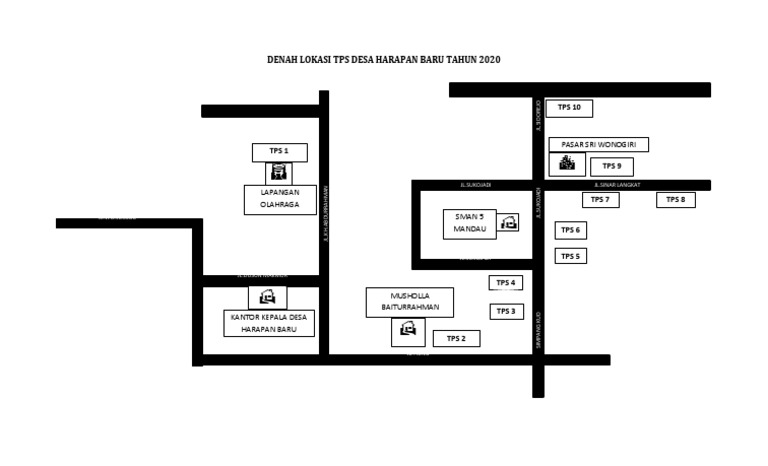 Denah Lokasi TPS Desa Harapan Baru Tahun 2020 | PDF