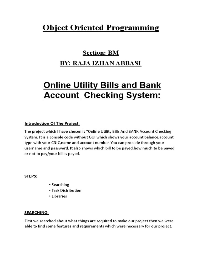 OOP Project Proposal | PDF | Object Oriented Programming | Array Data ...