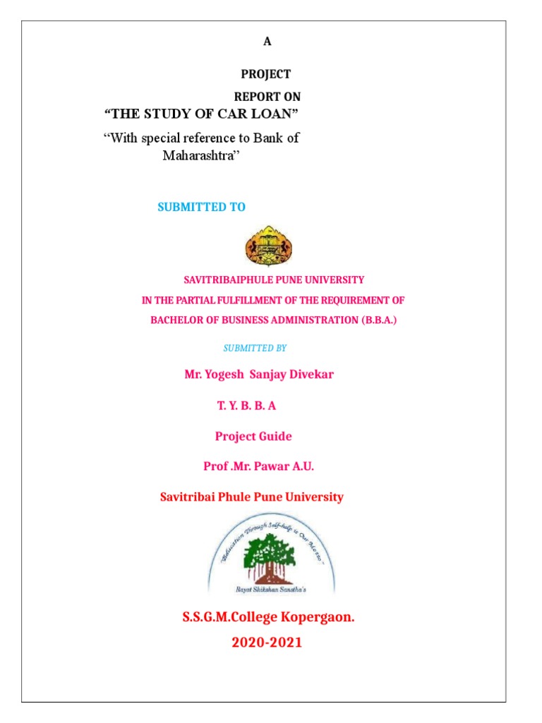 Mba Final Year Project | PDF | Loans | Money