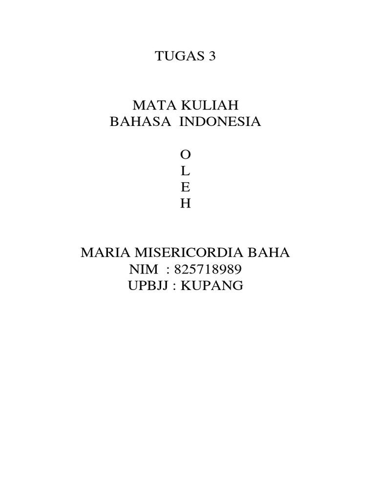 Tugas 3 Bahasa Indonesia | PDF | Ilmu Sosial