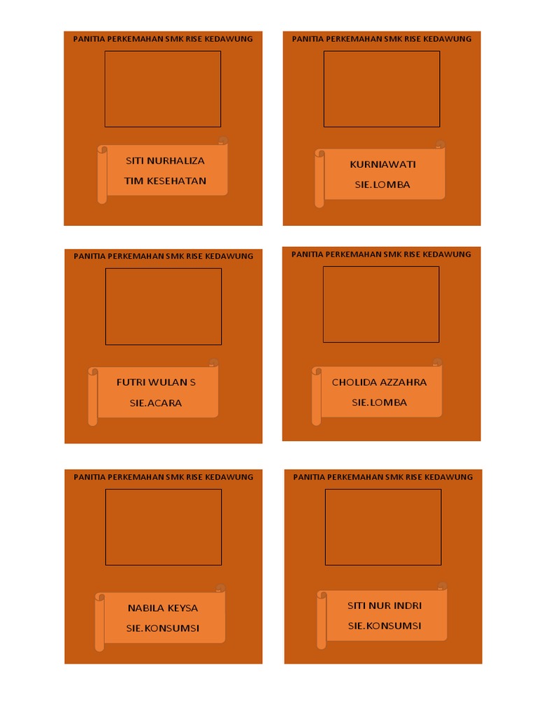 Desain ID Card Panitia Pramuka | PDF