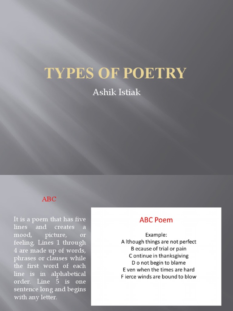 Types-of-Poetry in English | PDF | Poetry | Rhyme