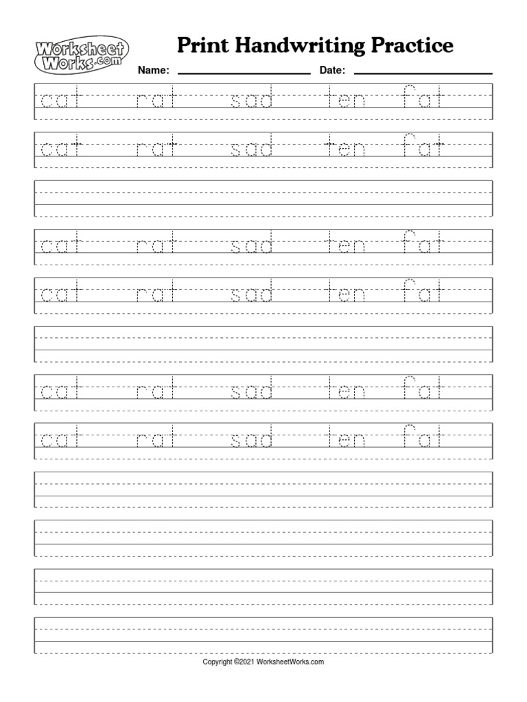 WorksheetWorks Print Handwriting Practice 5 | PDF