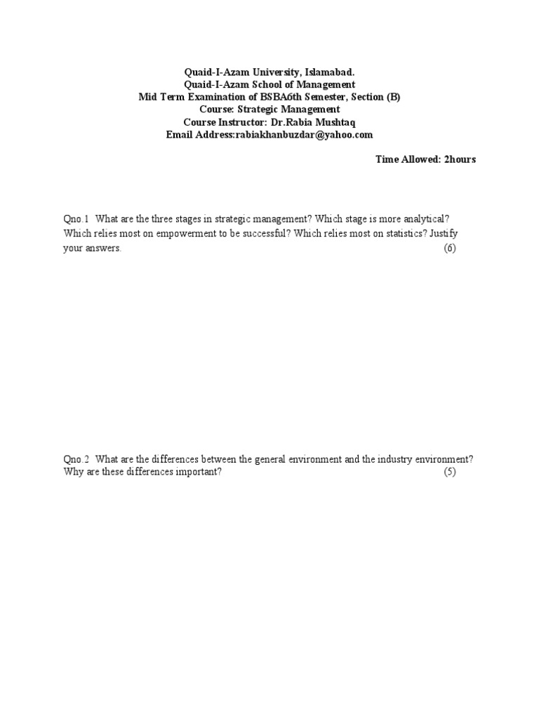 SM Paper For B | PDF