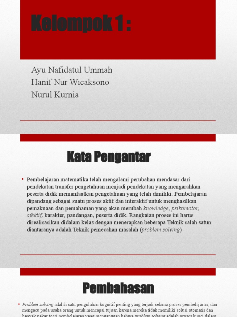 Teknik Problem Solving dalam Matematika | PDF