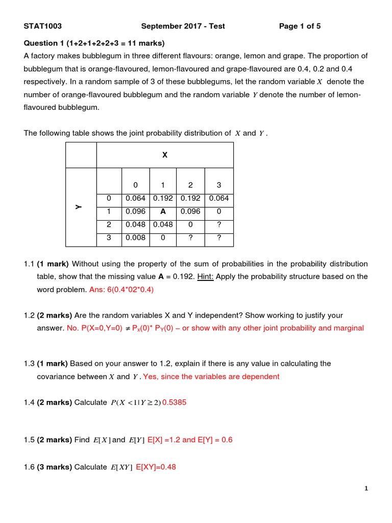 Analysis of Probability Distributions and Statistical Concepts in ...