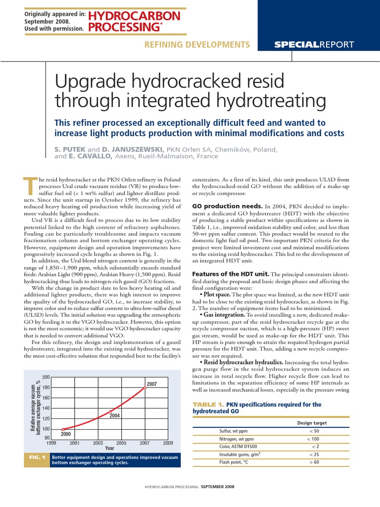 Upgrade HDK Resid HP 2008-English | PDF | Cracking (Chemistry) | Oil ...
