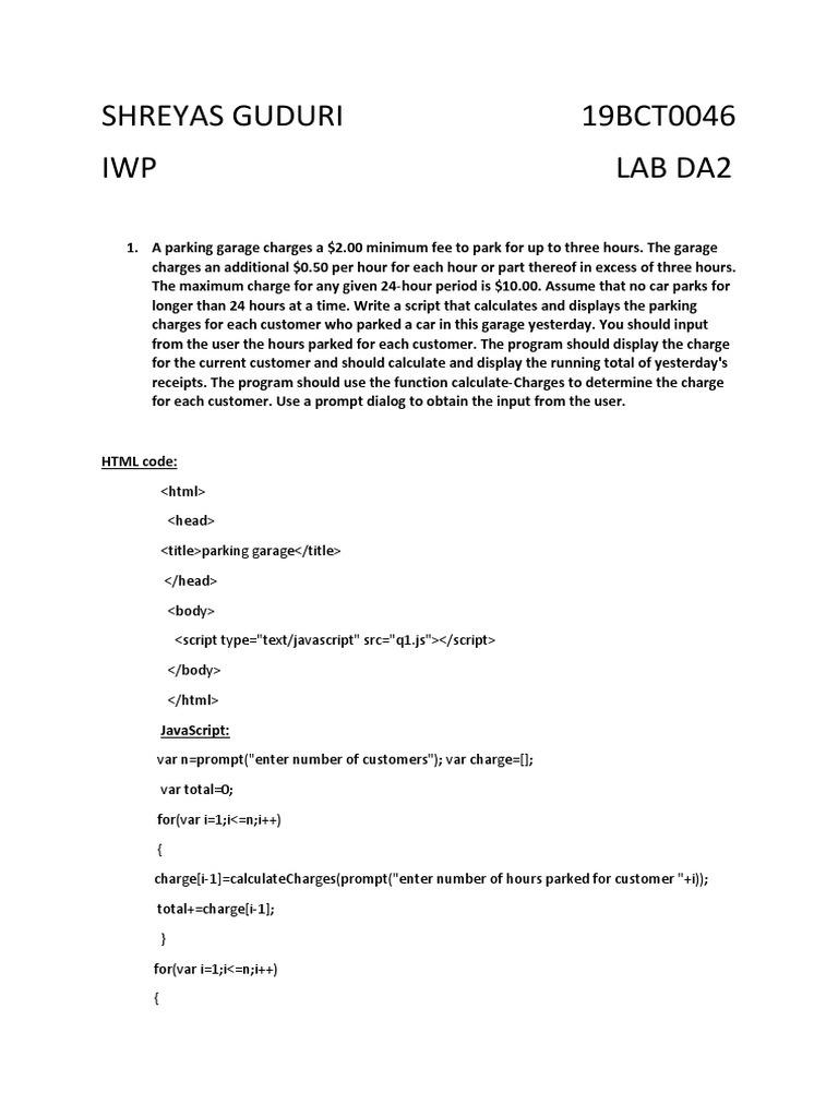 Shreyas Guduri 19Bct0046 Iwp Lab Da2 | PDF | Web Development | Software Development