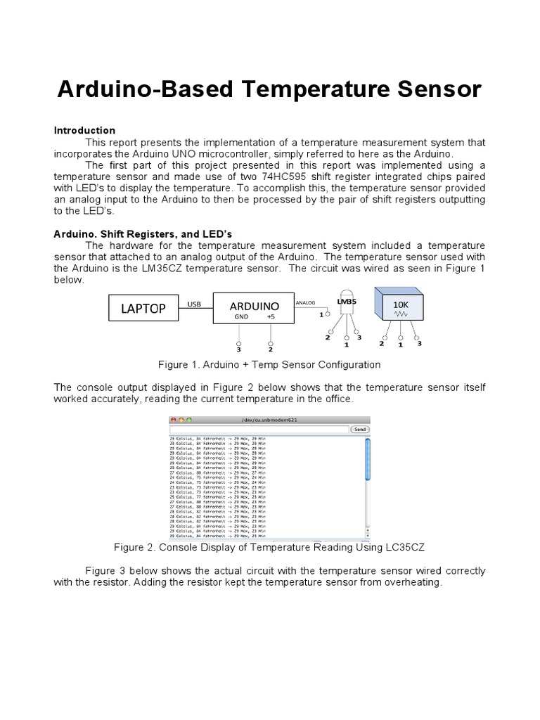 Arduino Thermometer With 7 Segment Led Pdf Arduino Electronic Circuits