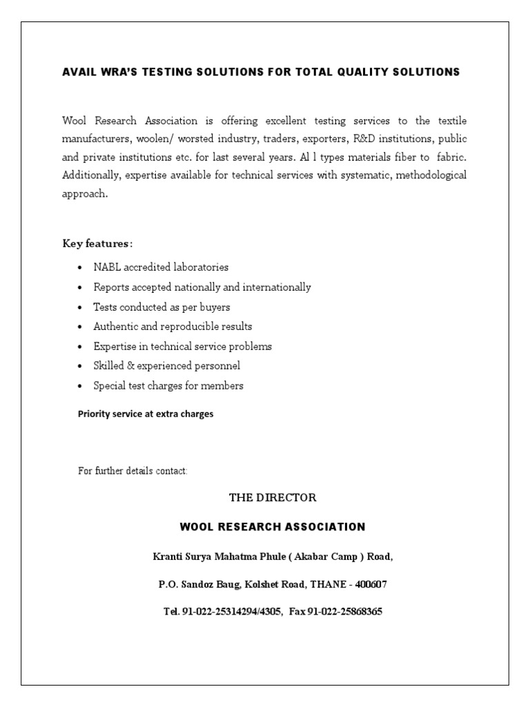 WRA Testing | PDF