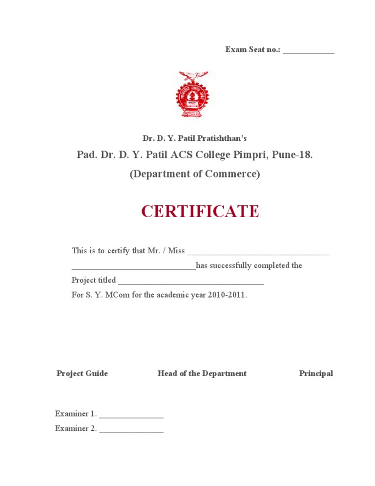 Certificate Project TY | PDF | Career & Growth