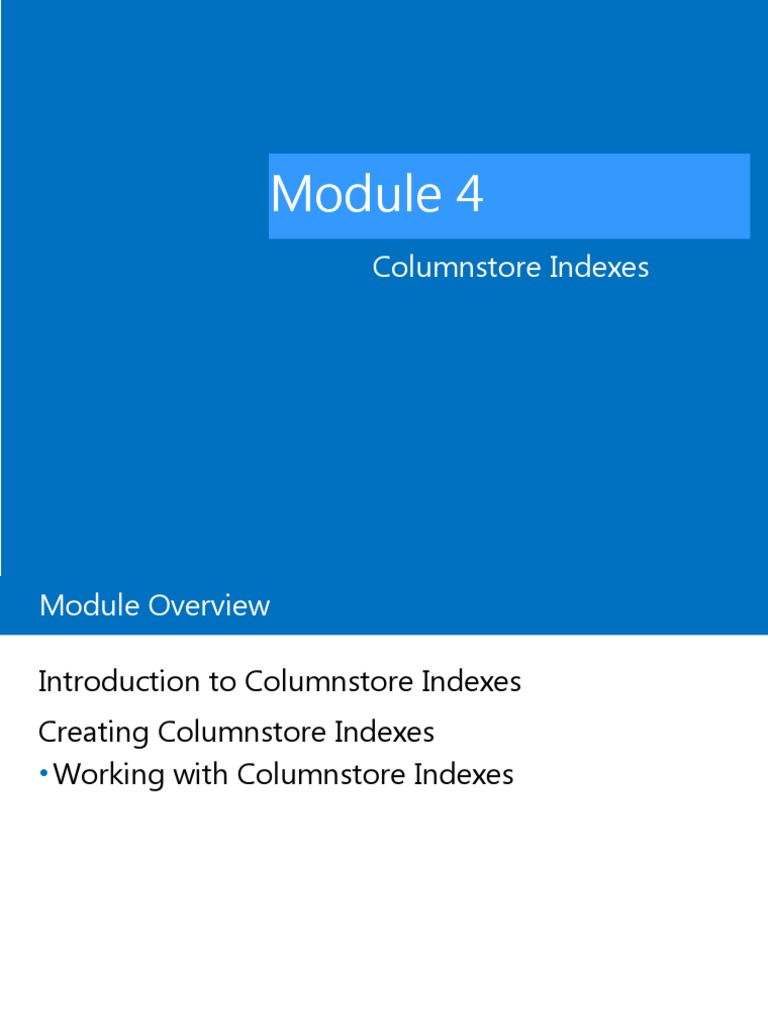 Columnstore Indexes | PDF | Database Index | Microsoft Sql Server