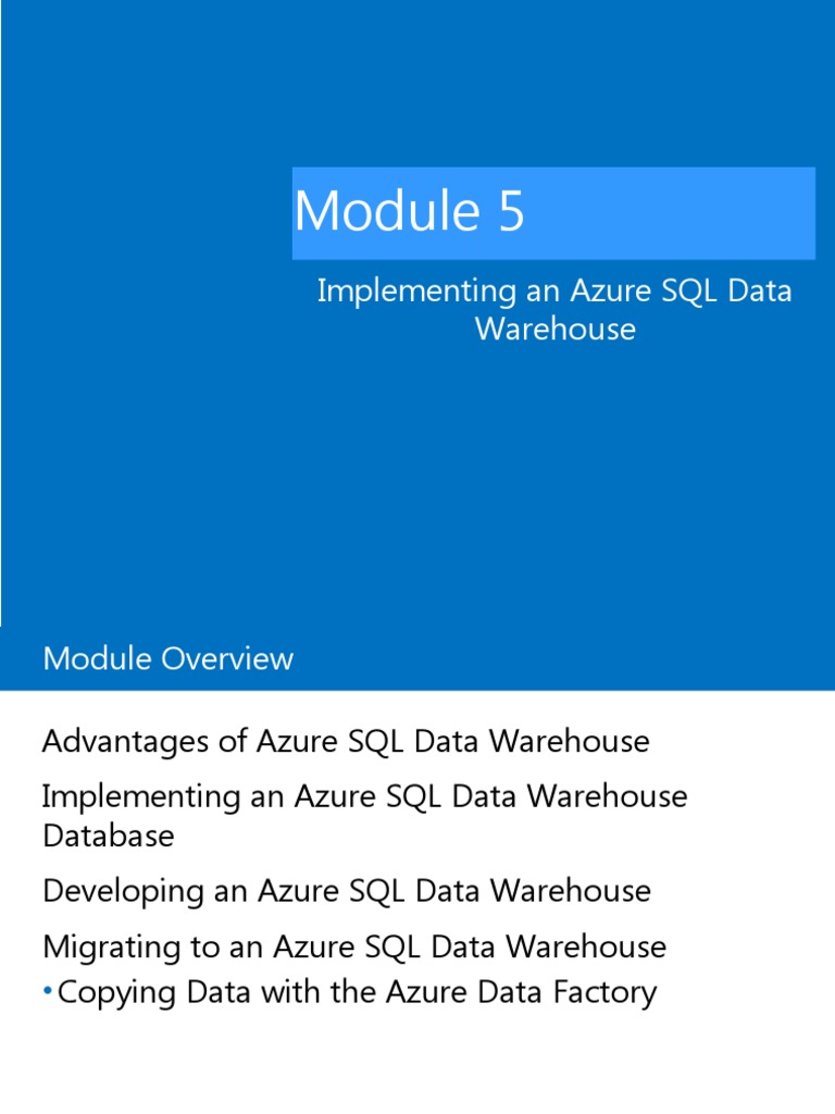 Implementing An Azure SQL Data Warehouse | PDF | Microsoft Sql Server | Databases