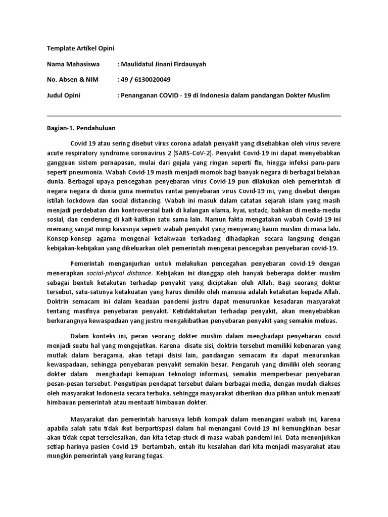 Template Artikel Opini | PDF