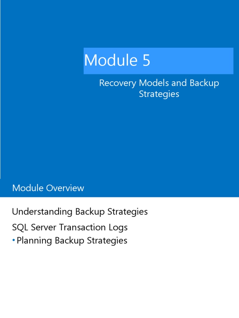 Recovery Models and Backup Strategies | PDF | Backup | Database Transaction