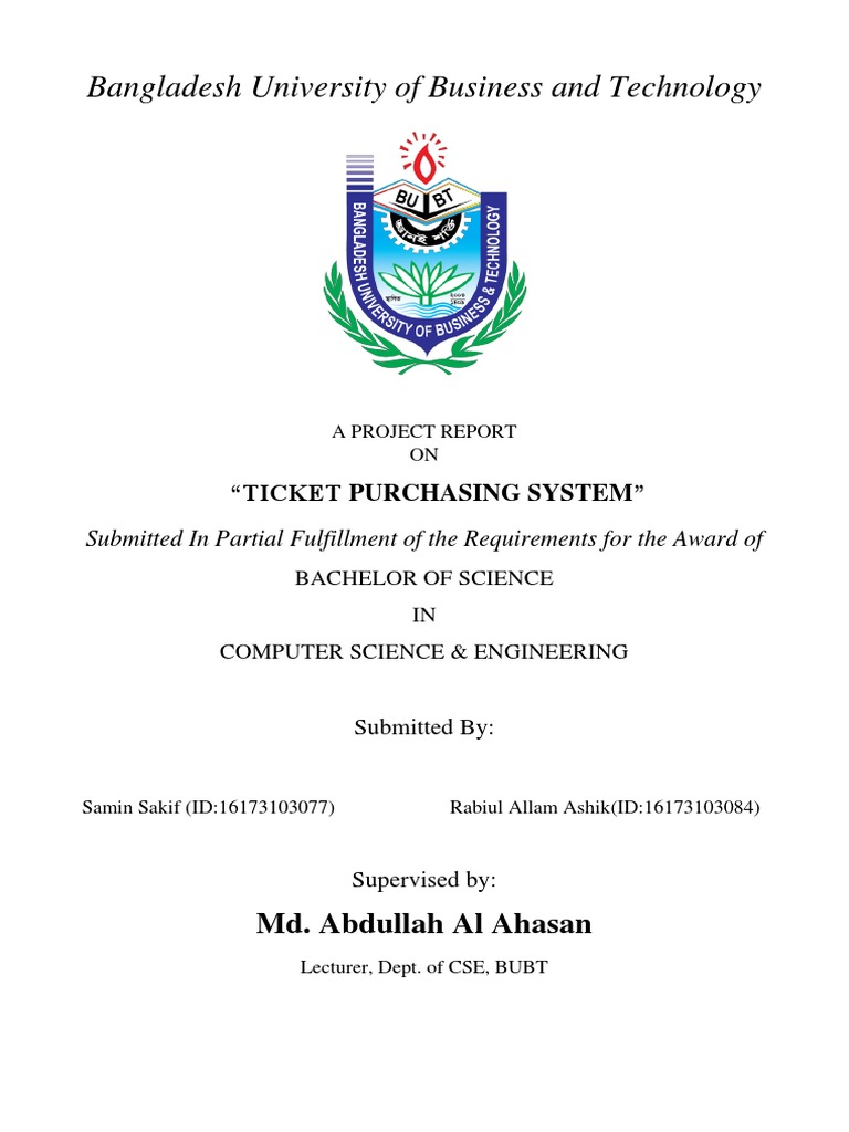 Ticket Purchasing System Project Report | PDF | Html | Html Element