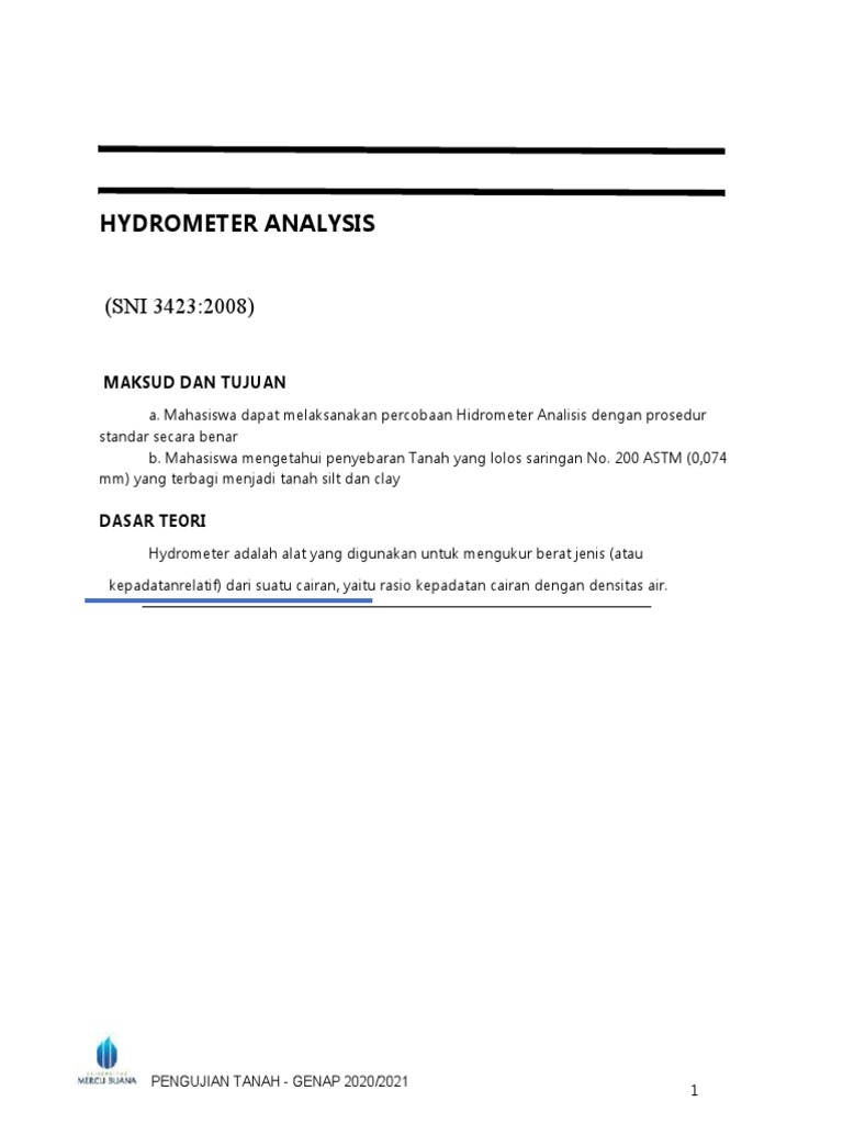 BAB Hidrometer Analisis | PDF