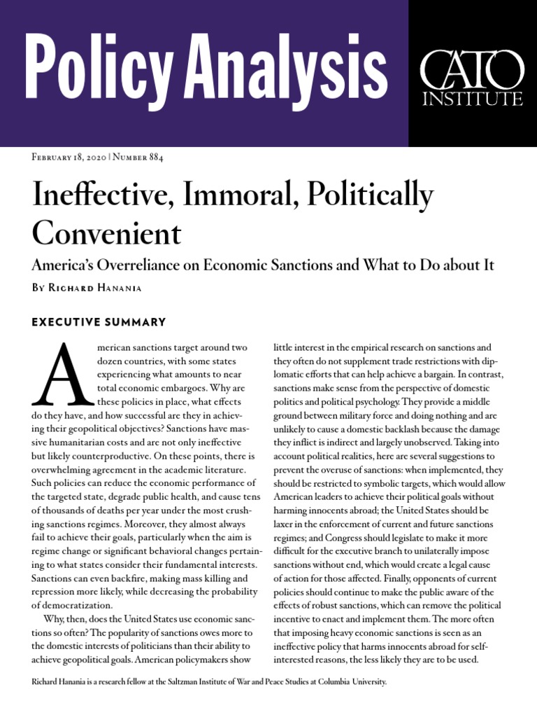 Ineffective, Immoral, Politically Convenient: America's Overreliance On ...